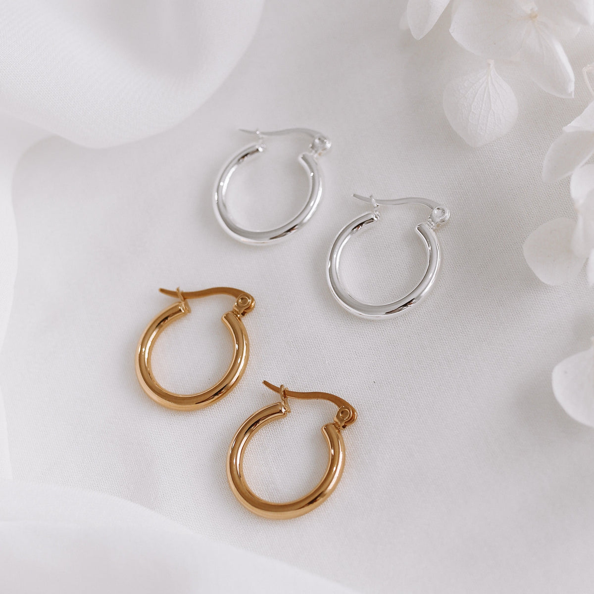 Chaya | Gold or Silver Plated Stainless Steel Hoops | Frankly My Dear ...