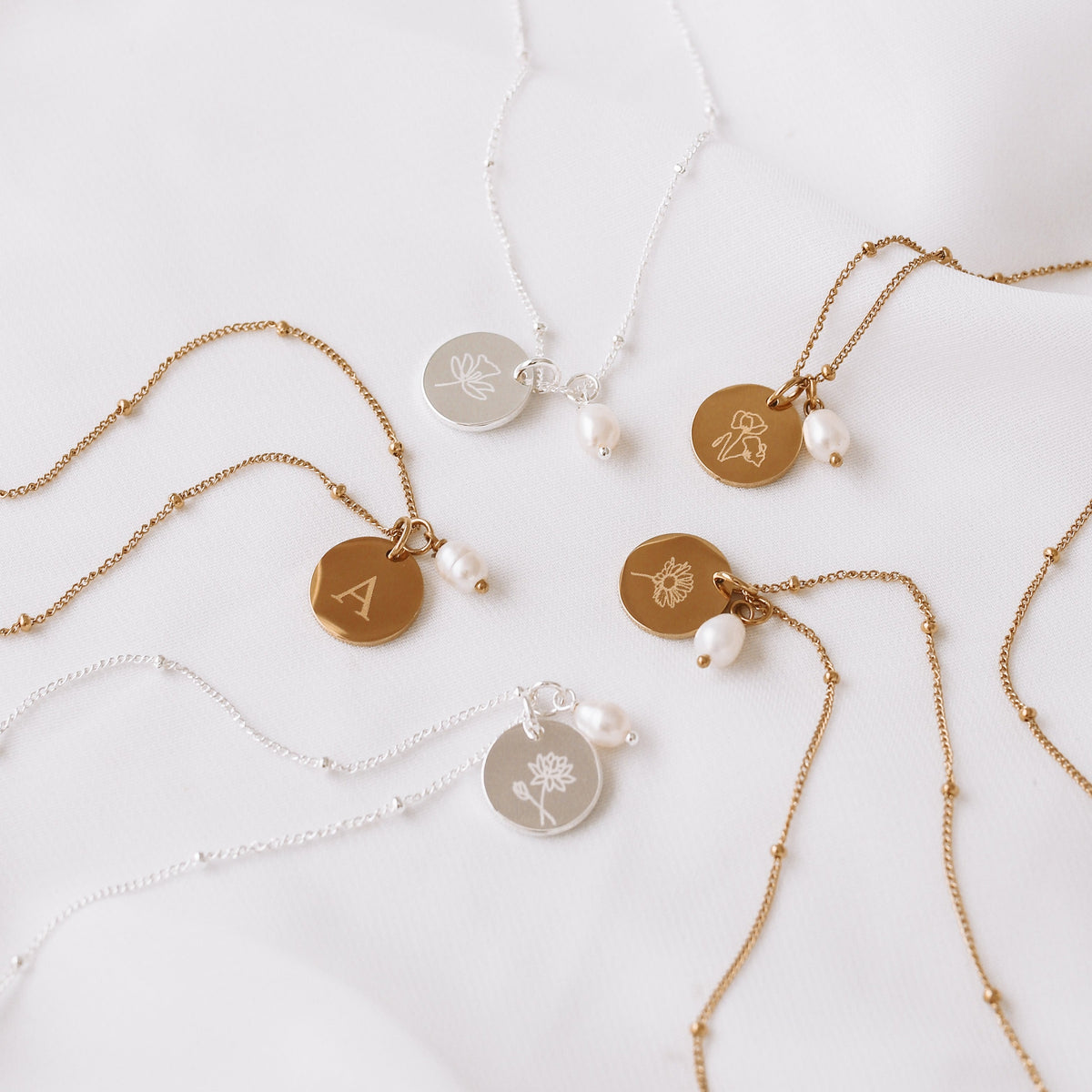 Kresta - Stainless Steel Engraved Pearl Necklace – Frankly My Dear Store